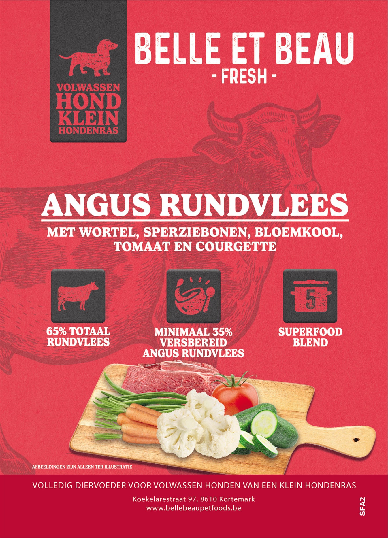 ANGUS RUND MET WORTEL, SPERZIEBONEN, BLOEMKOOL, TOMAAT EN COURGETTE ...